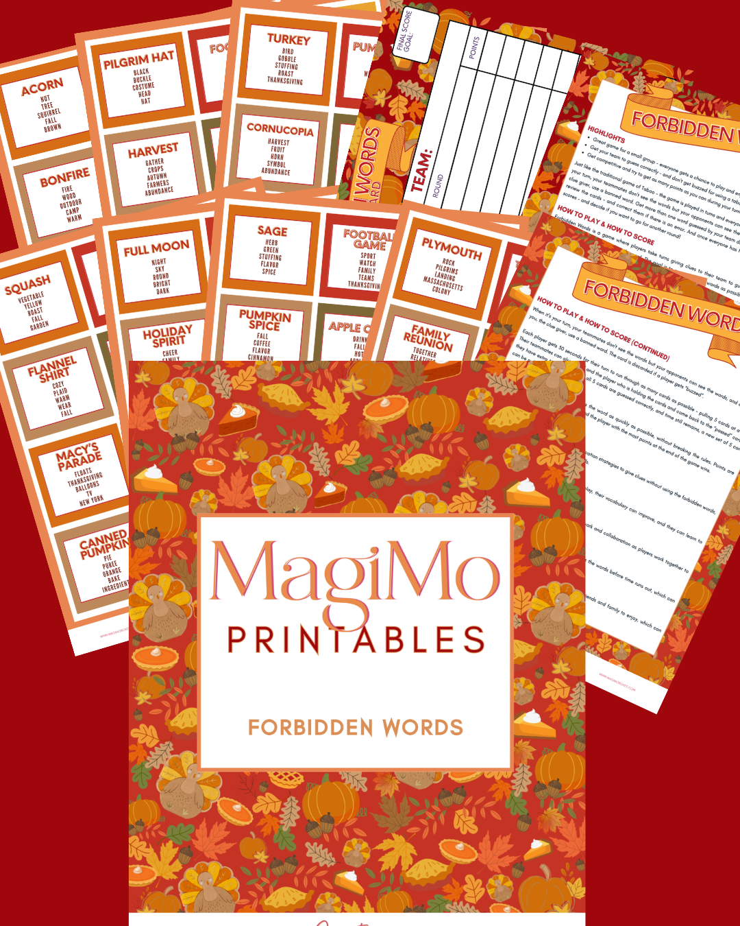 Thanksgiving Forbidden Words [Printable-Digital File] – MagiMo Boxes