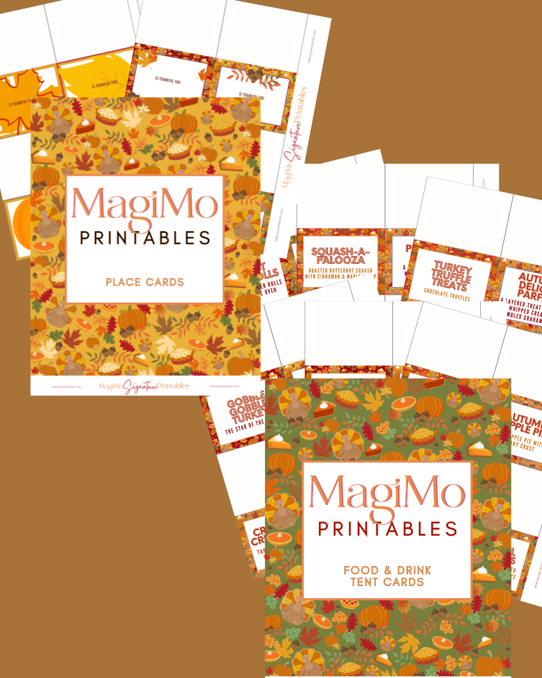 Thanksgiving Food & Drink Tent Cards & Table Place Cards [Printable ...