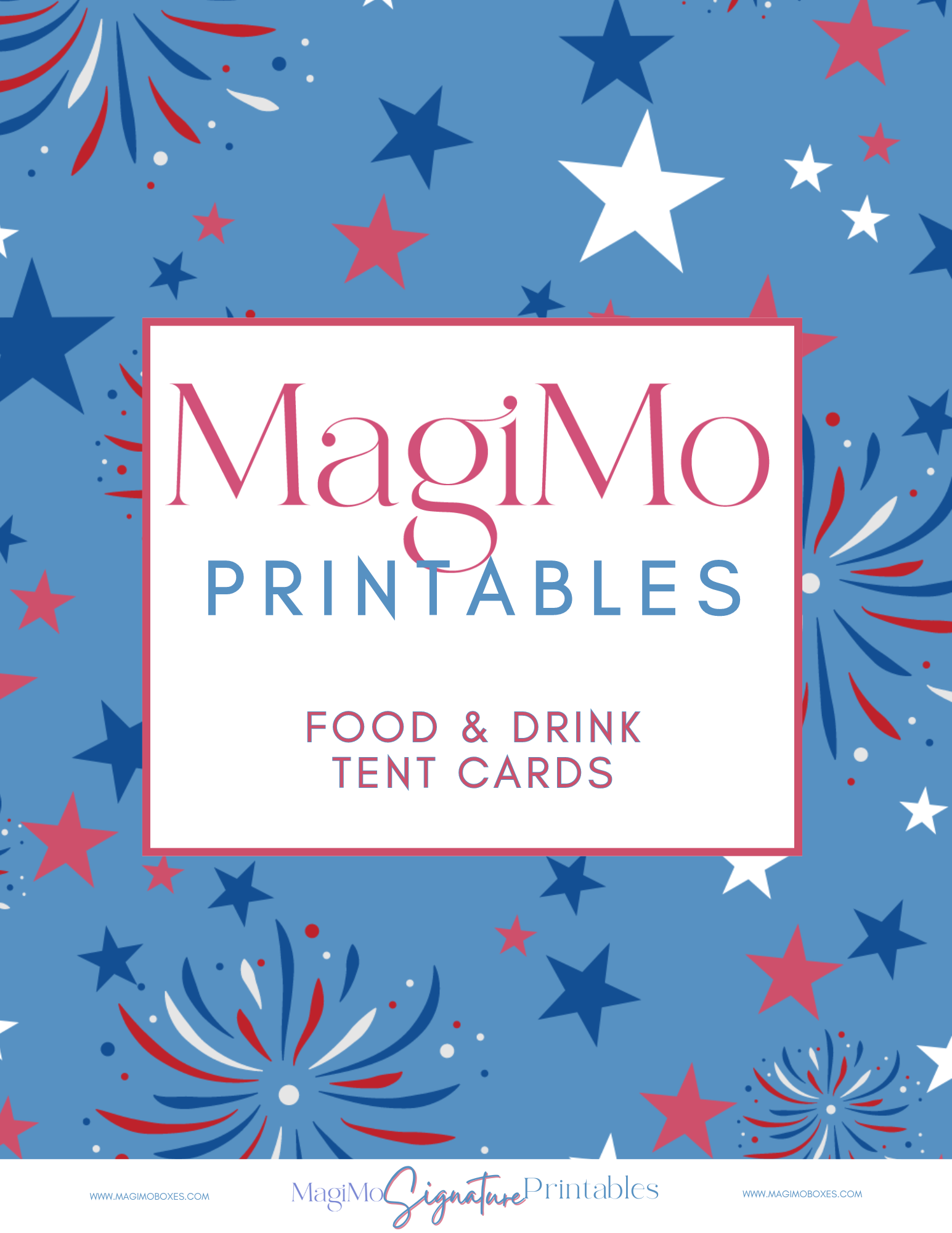 Star Spangled Food & Drink Tent Cards [Printable - Digital File] – MagiMo Boxes