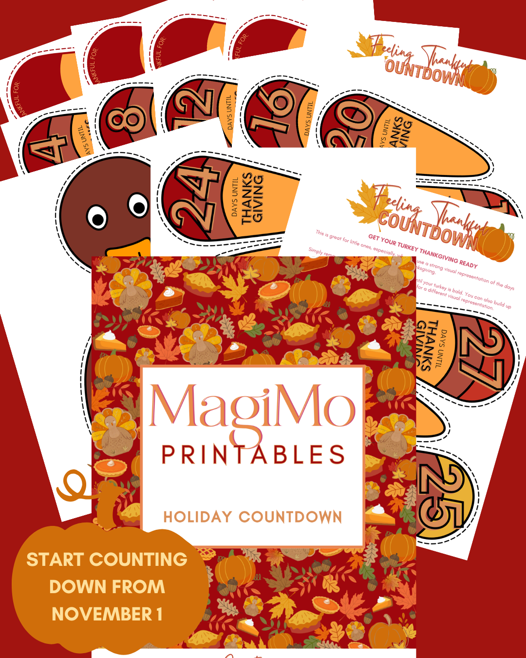 Thanksgiving Holiday Countdown [Printable - Digital File] – MagiMo Boxes