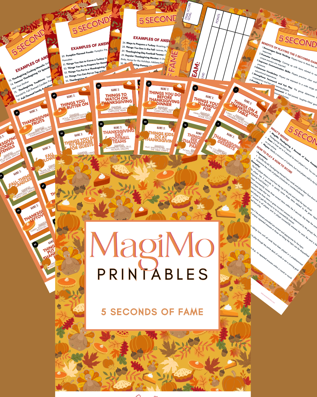 Thanksgiving 5-Seconds-Of-Fame Game [Printable-Digital File] – MagiMo Boxes