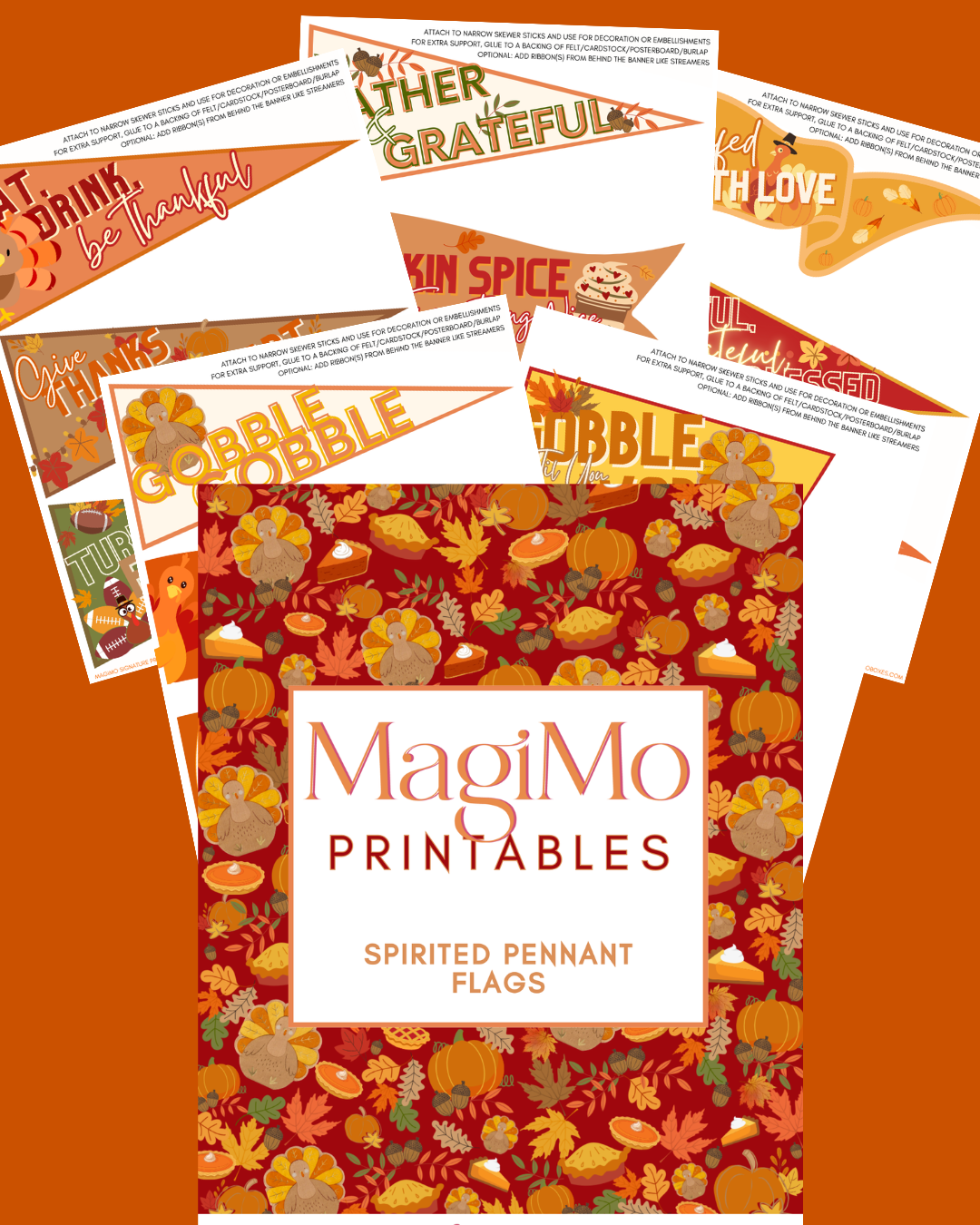 Thanksgiving DIY Spirit Pennants [Printable - Digital File] – MagiMo Boxes
